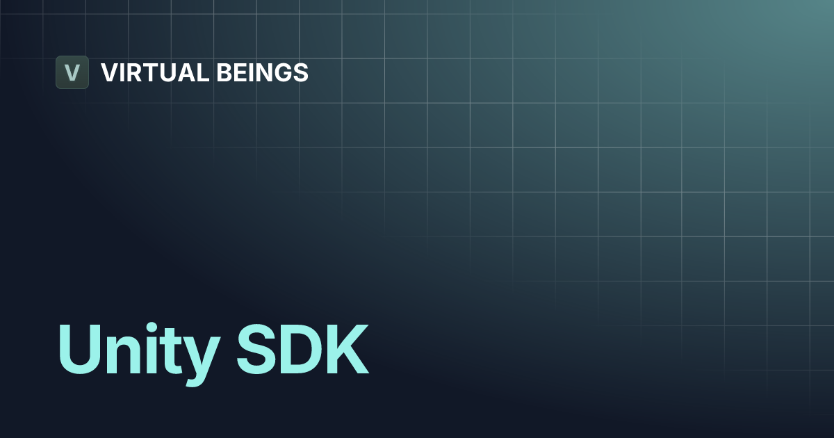 Unity SDK | VIRTUAL BEINGS